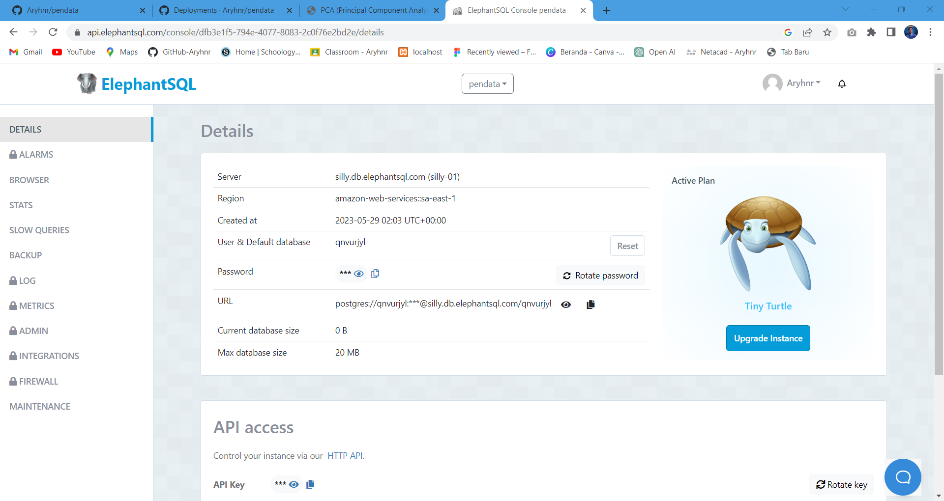 Membuat akun di elephantSQL — My sample book